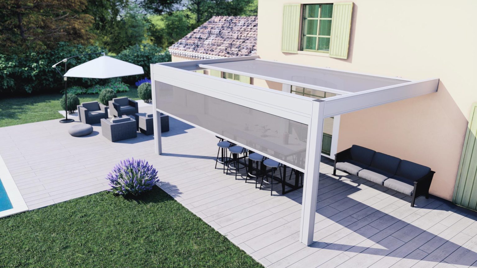 Prix d'une pergola à toile rétractable : Devis gratuit - Rénoval Véranda