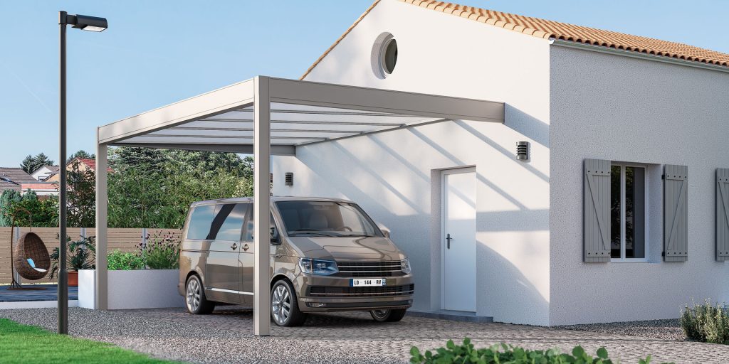 Carport moderne en aluminium - Rénoval Véranda