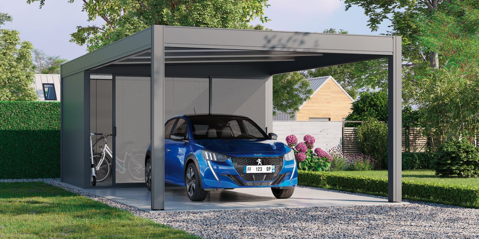 Carport voiture en aluminium - Rénoval Véranda