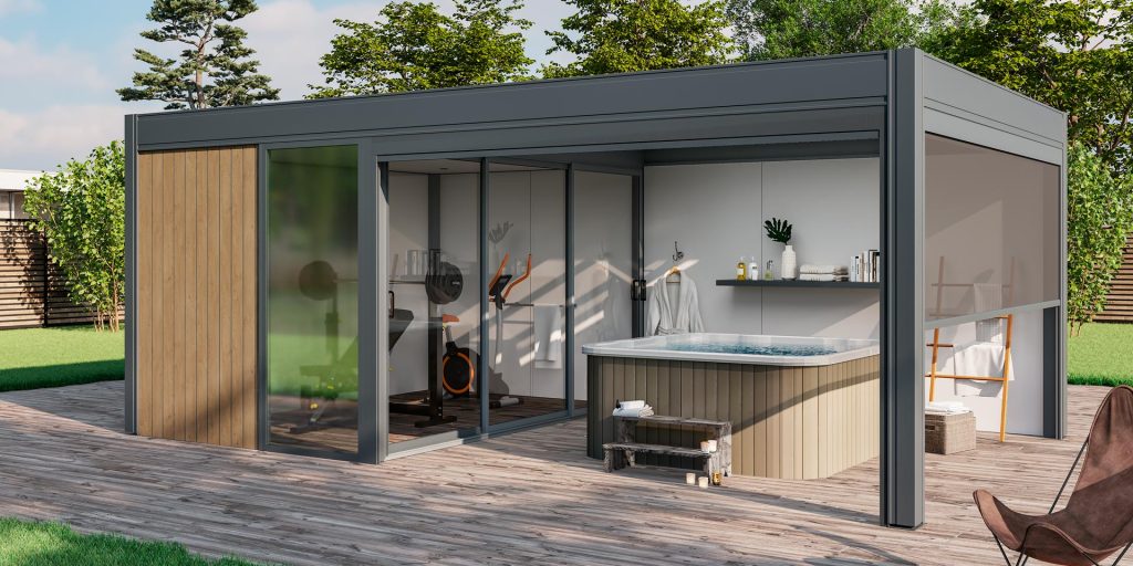 Pergola pour spa ou jacuzzi - Pool house en aluminium - Rénoval Véranda