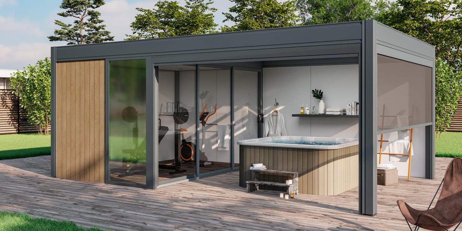 Pergola pour spa ou jacuzzi - Pool house en aluminium - Rénoval Véranda